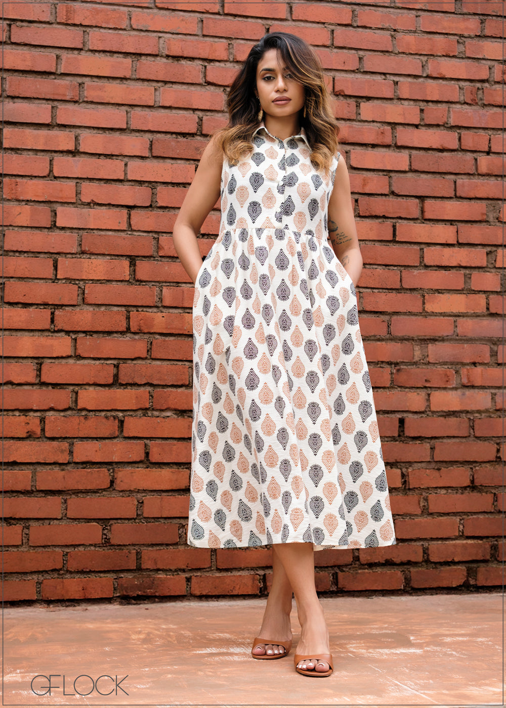Printed Midi Dress - 101125 – GFLOCK.LK
