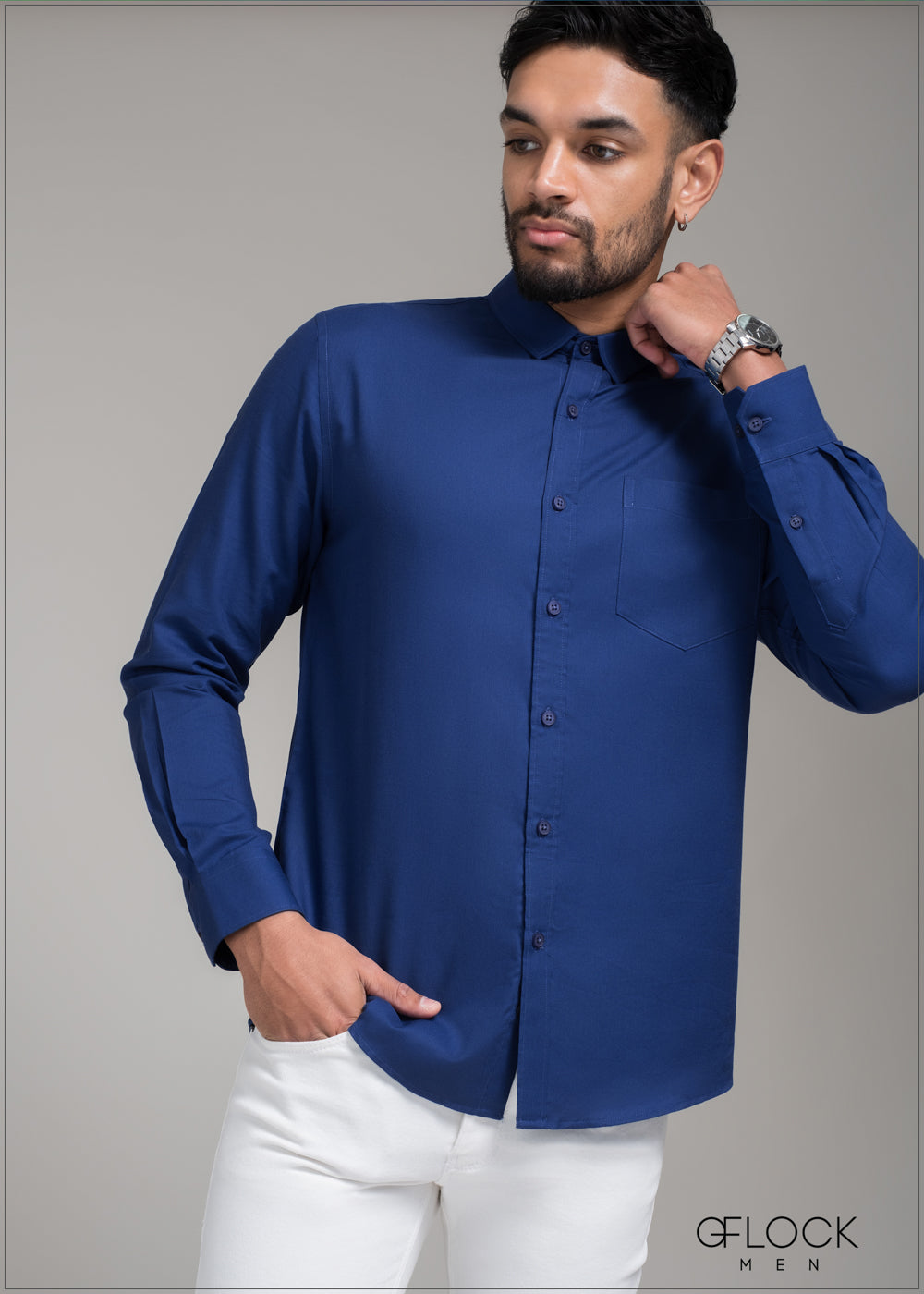 Normal Collar Long Sleeve Shirt - 090423 - 01 – GFLOCK.LK